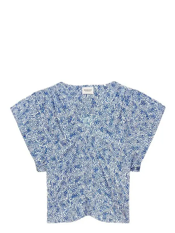 MARANT ETOILE Delocia Printed Top - Blue