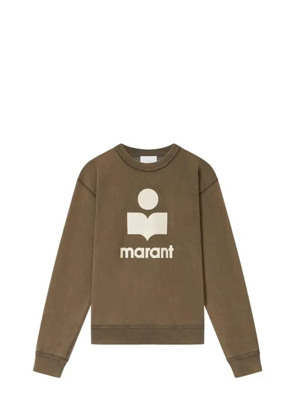 Isabel Marant Mikoy Cotton Jersey Sweatshirt - Dark Bronze/ecru