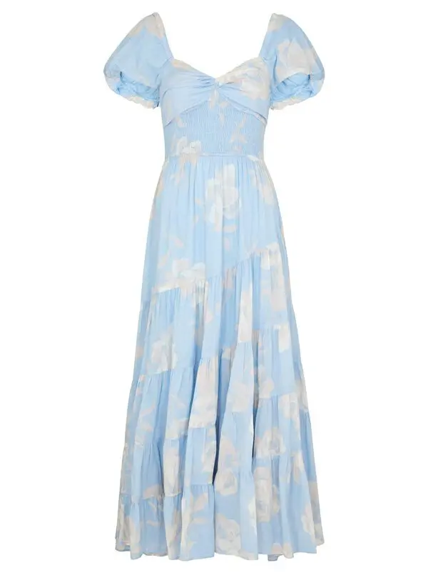Free People Sundrenched Printed Maxi Dress - Blue