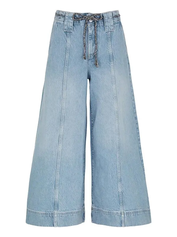 Free People Sheer Luck Wide-leg Jeans - Denim