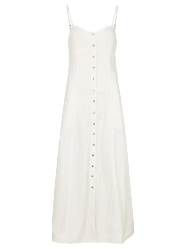 Free People Just Jill Denim Maxi Dress - Ivory