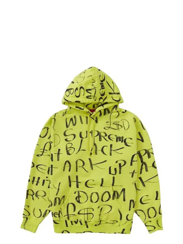 Supreme Black Ark Hooded Sweatshirt - Fluorescent Yellow