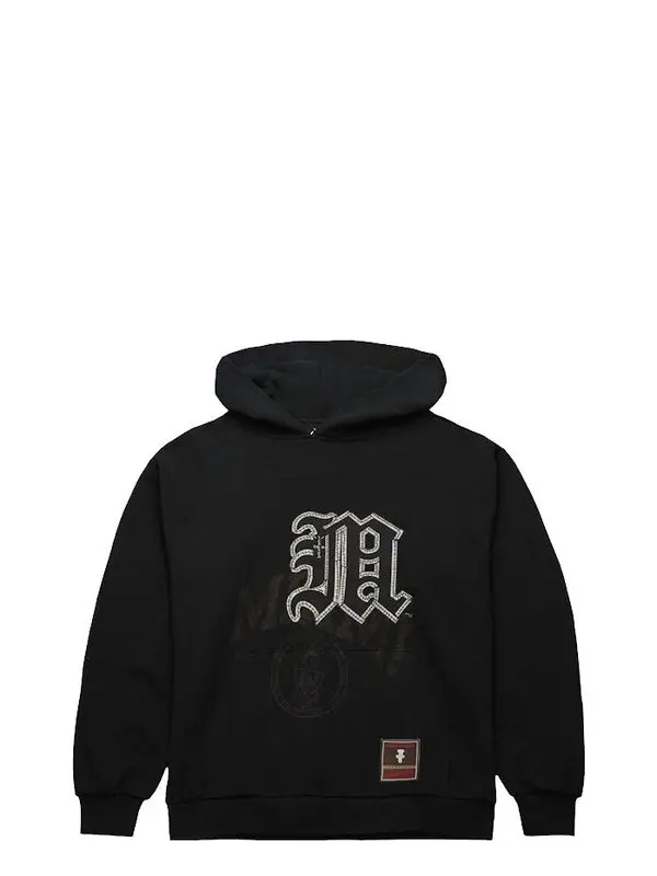 TRAVIS SCOTT X Mitchell & Ness Miami Hurricanes Overlap Pullover Hoodie - Black