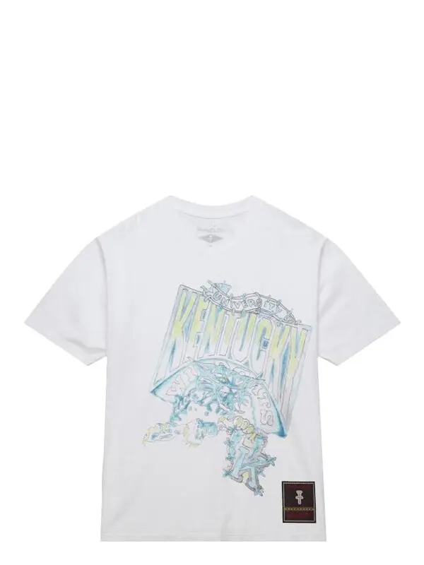 TRAVIS SCOTT X Mitchell & Ness Kentucky Wildcats Handdrawn T-shirt - White