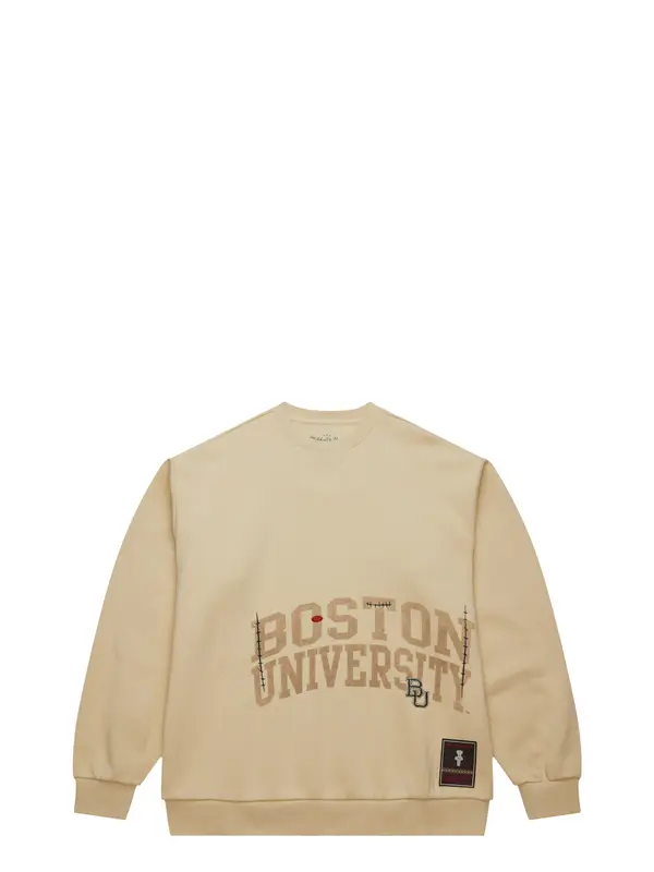 TRAVIS SCOTT X Mitchell & Ness Boston University Pullover Sweatshirt - Tan