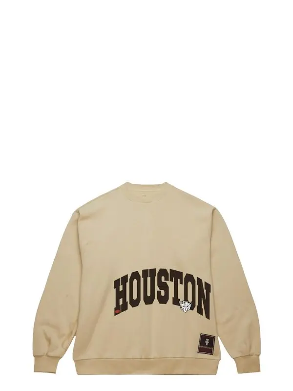 TRAVIS SCOTT X Mitchell & Ness Houston Cougars Pullover Sweatshirt - Tan