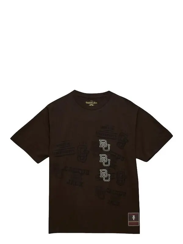 TRAVIS SCOTT X Mitchell & Ness Boston University Seal T-shirt - Brown
