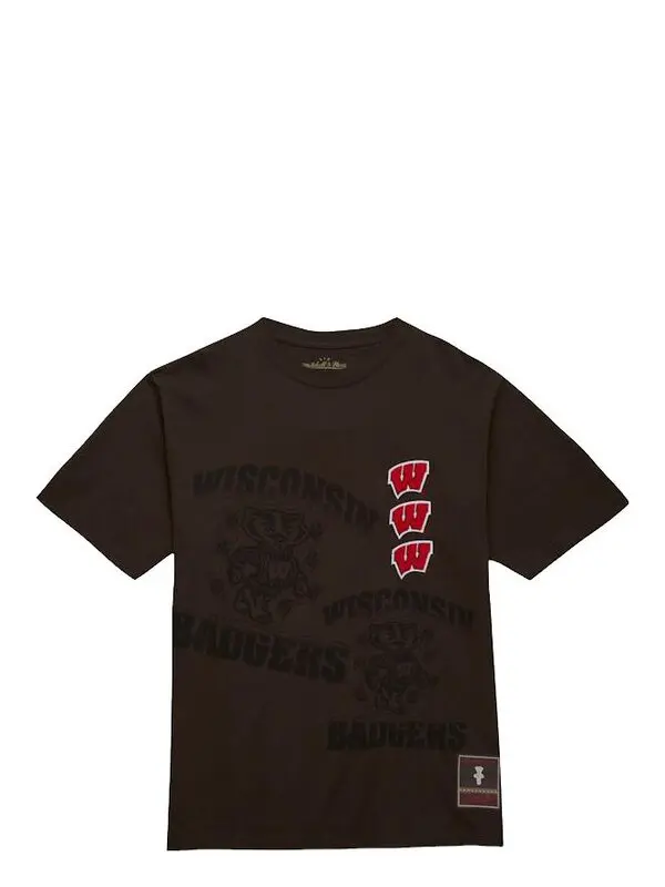 TRAVIS SCOTT X Mitchell & Ness Wisconsin Badgers Seal T-shirt - Brown