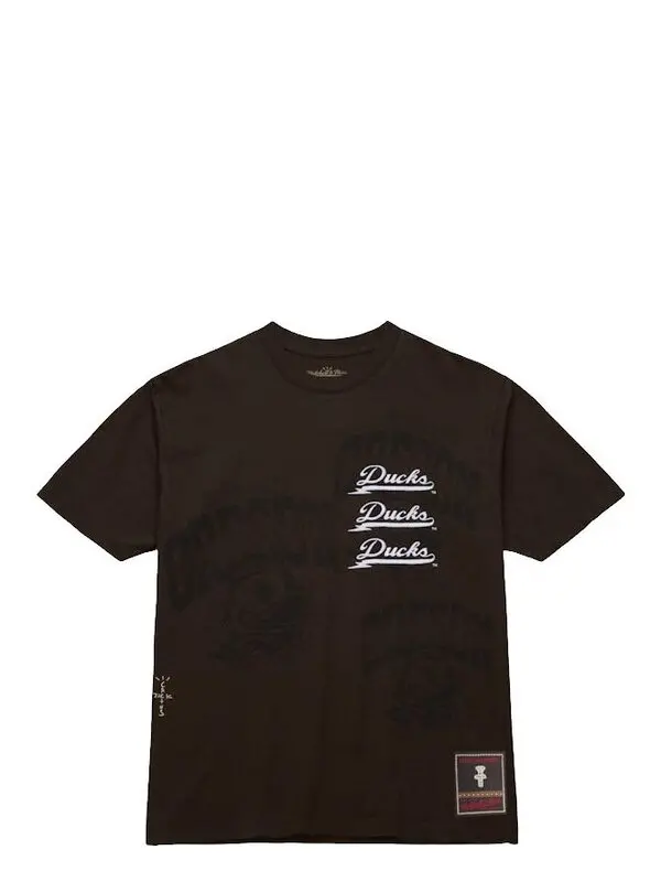 TRAVIS SCOTT X Mitchell & Ness Oregon Ducks Seal T-shirt - Brown