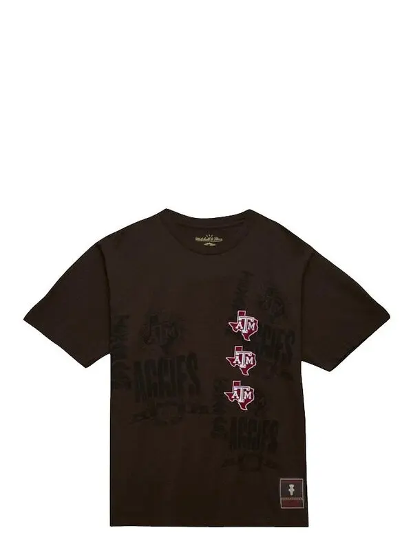 TRAVIS SCOTT X Mitchell & Ness Texas A&m Aggies Seal T-shirt - Brown