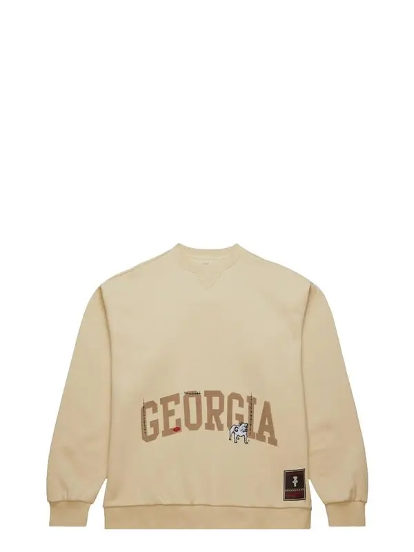 TRAVIS SCOTT X Mitchell & Ness Georgia Bulldogs Pullover Sweatshirt - Tan