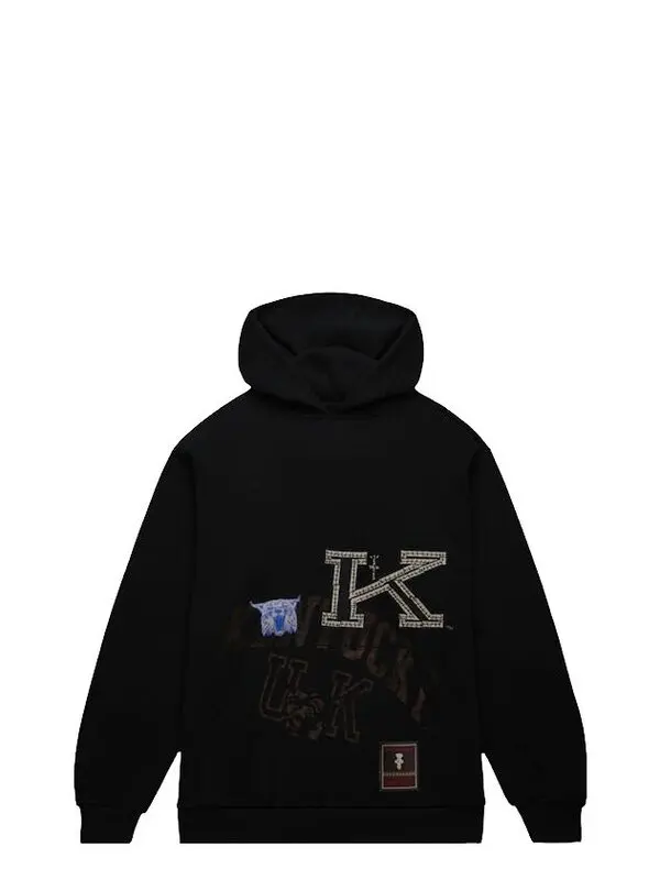 TRAVIS SCOTT X Mitchell & Ness Kentucky Wildcats Overlap Pullover Hoodie - Black