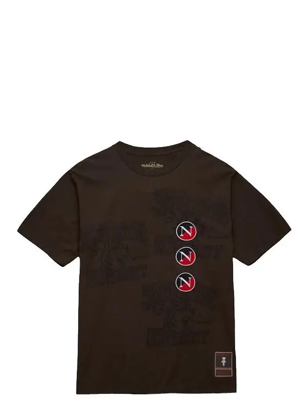 TRAVIS SCOTT X Mitchell & Ness Northeastern Huskies Seal T-shirt - Brown