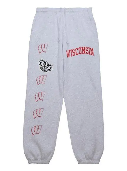TRAVIS SCOTT X Mitchell & Ness Wisconsin Badgers Classic Sweatpants - Heather Gray