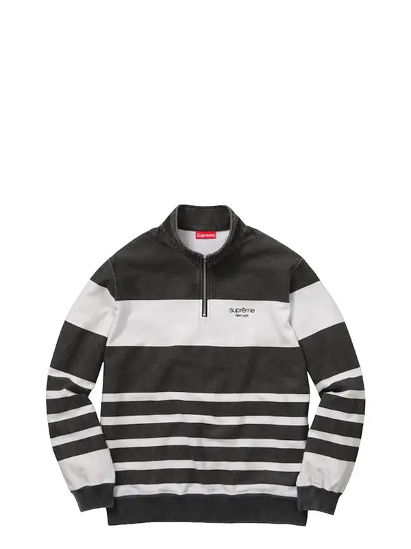 Supreme Printed Stripe Half Zip Sweat - Black
