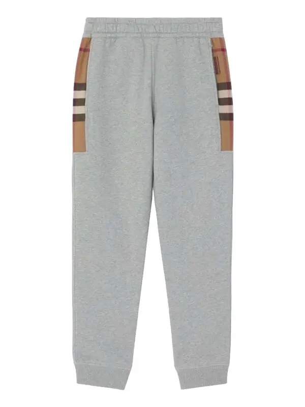 Burberry Checkpanel Track Pants - Ligh Grey