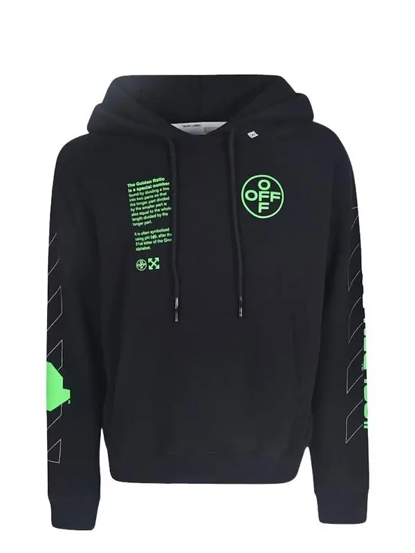 Off-White Arch Shapes Incompiuto Hoodie - Black/brilliant Green