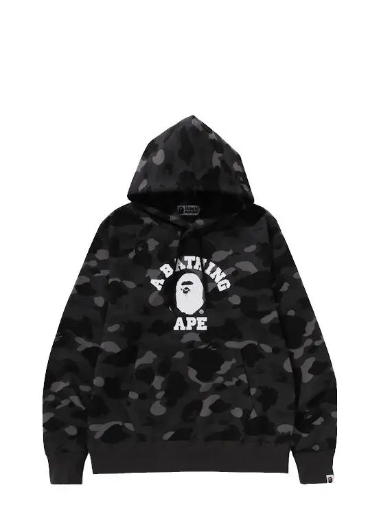 BAPE Camo College Pullover Hoodie - Black