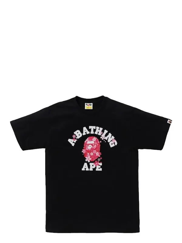 A BATHING APE Sakura College Tee Shirt - Black