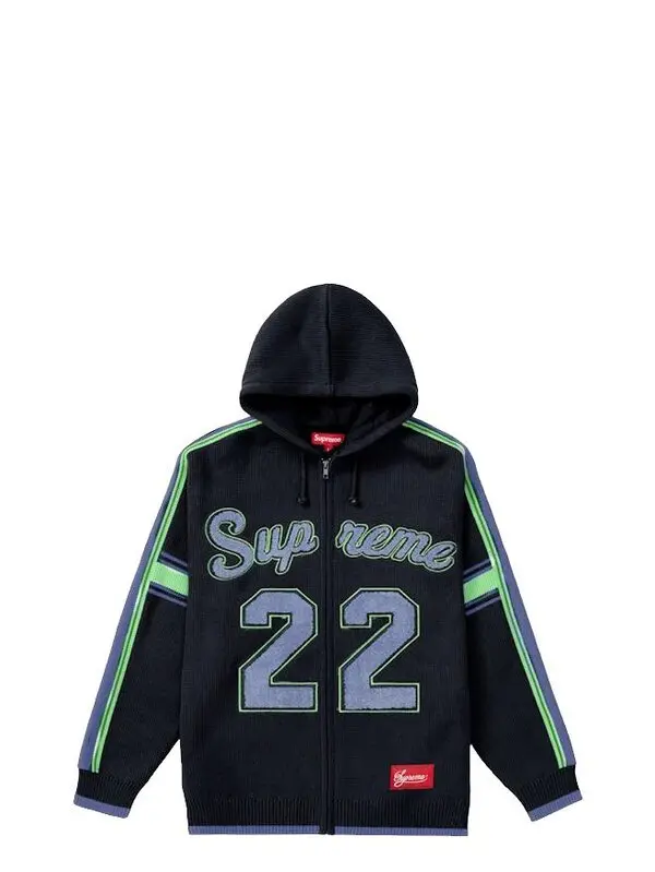 Supreme Sport Zip Up Hooded Sweater - Navy Blue