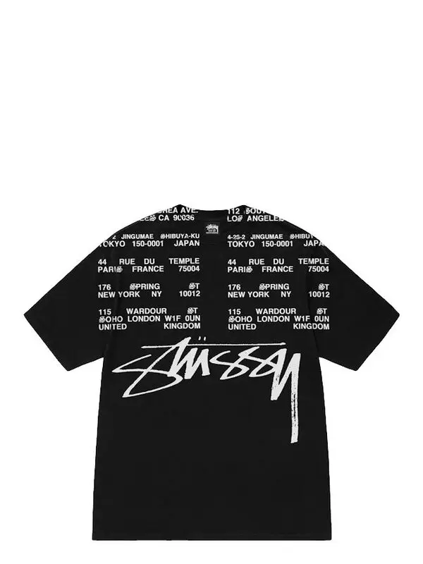 StÜssy Locations Pigment Dyed T-shirt - Black
