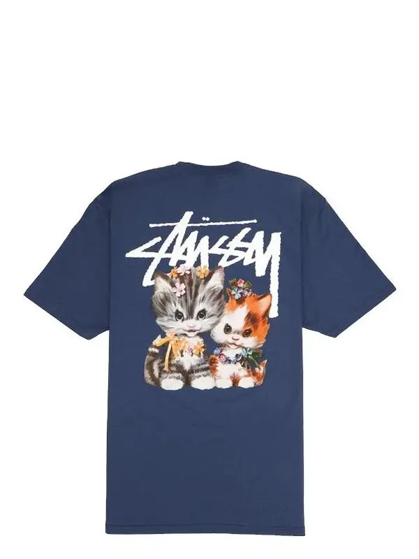 StÜssy Kittens Tee Shirt - Midnight Blue