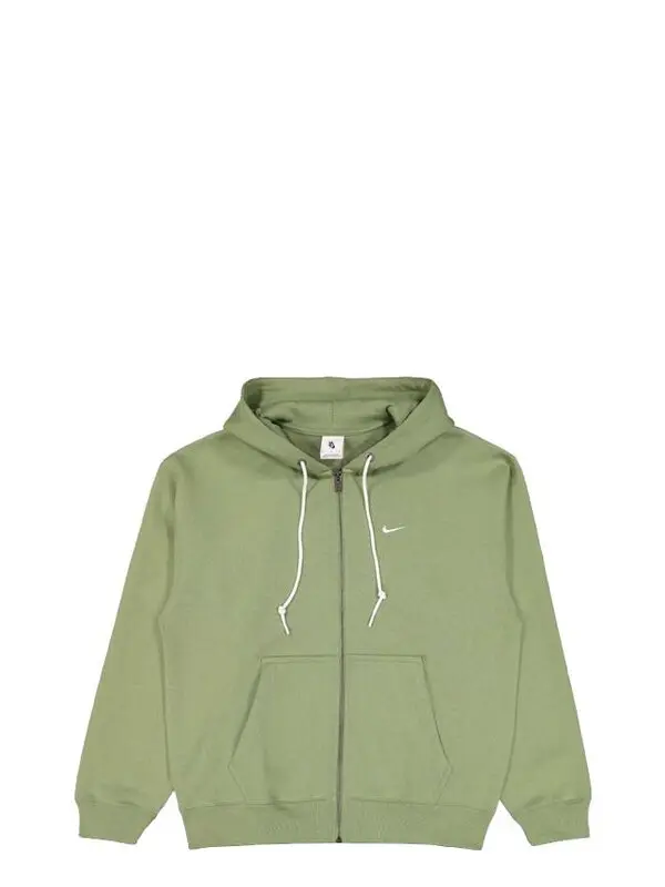 Nike Solo Swoosh Full Zip Hoodie - Oil Green/white