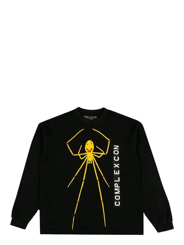 CACTUS PLANT FLEA MARKET X Complexcon Smiley Spider Thermal Long Sleeve T-shirt - Black
