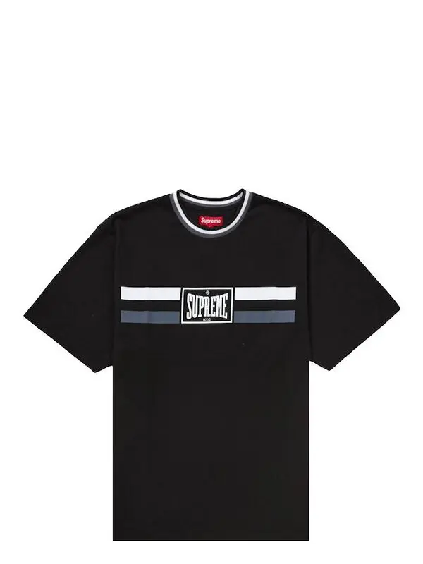 Supreme Warm Up Stripe Short Sleeve Top - Black