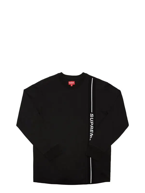 Supreme Vertical Logo Stripe Long Sleeve Top - Black