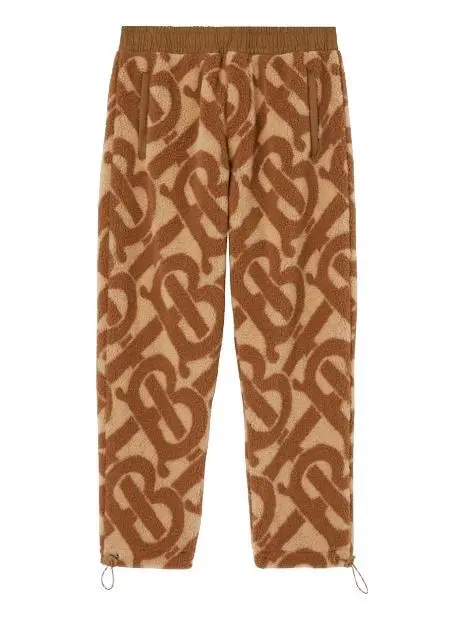 Burberry Tb Monogram Fleece Jacquard Trousers - Soft Fawn