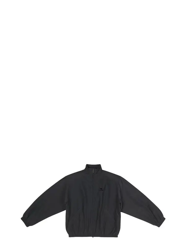 Balenciaga Sporty B Oversized Tracksuit Nylon Jacket - Black/black Logo
