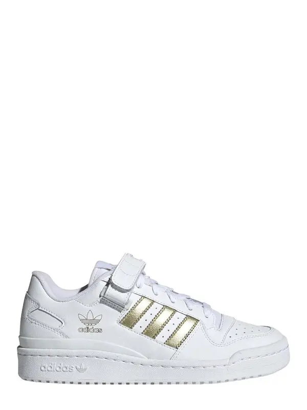 Adidas Forum Low Gold Metallic Sneakers - Cloud White/core Black