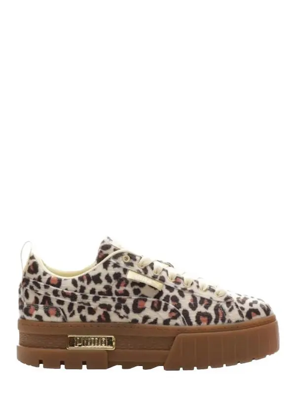 PUMA Mayze Leopard Print Platform Sneakers - Leopard/gum/gold