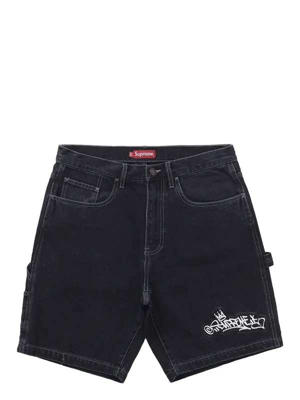 Supreme Handstyle Denim Painter Short - Black