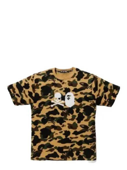 A BATHING APE Vs Mastermind Camo Tee Shirt - Yellow