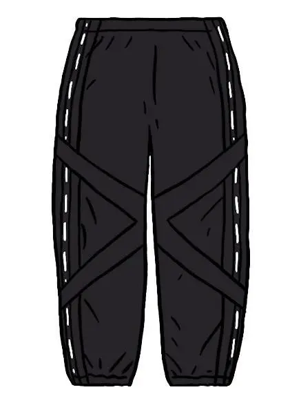 Supreme Cross Paneled Track Pant - Black