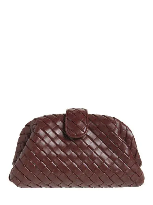 Bottega Veneta Lauren 1980 Intrecciato Leather Clutch - Madder Brown