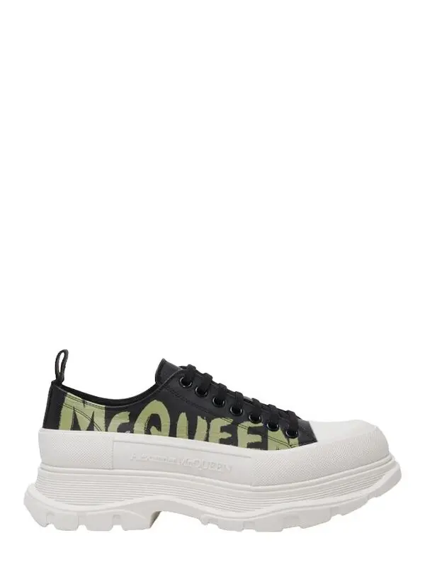 Alexander McQueen Tread Slick Low Top Sneakers - Black/khaki