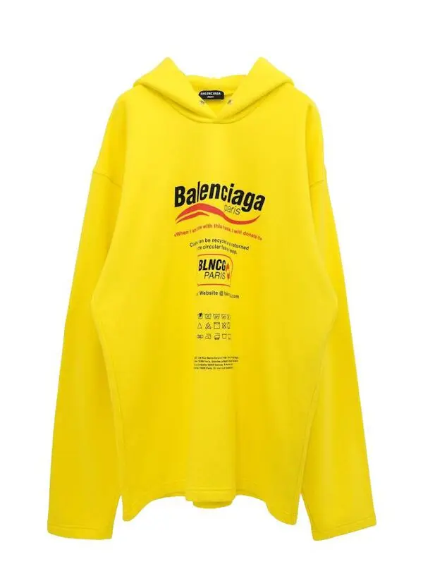 Balenciaga Dry Cleaning Logo Hoodie - Yellow