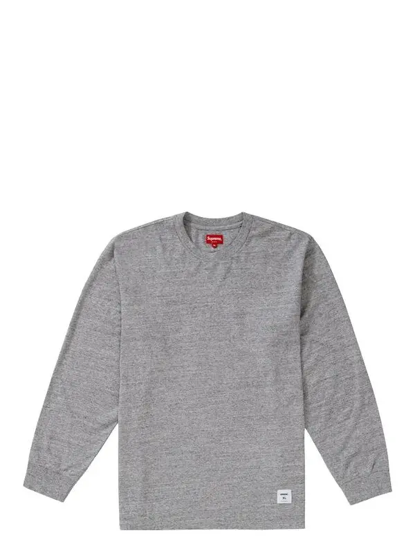 Supreme Trademark Long Sleeve Top - Heather Grey