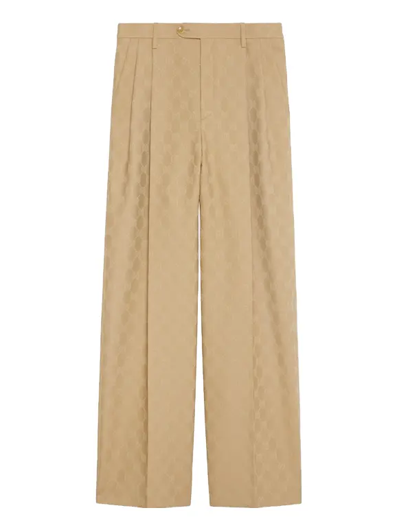 Gucci Gg Wool Jacquard Pant - Beige