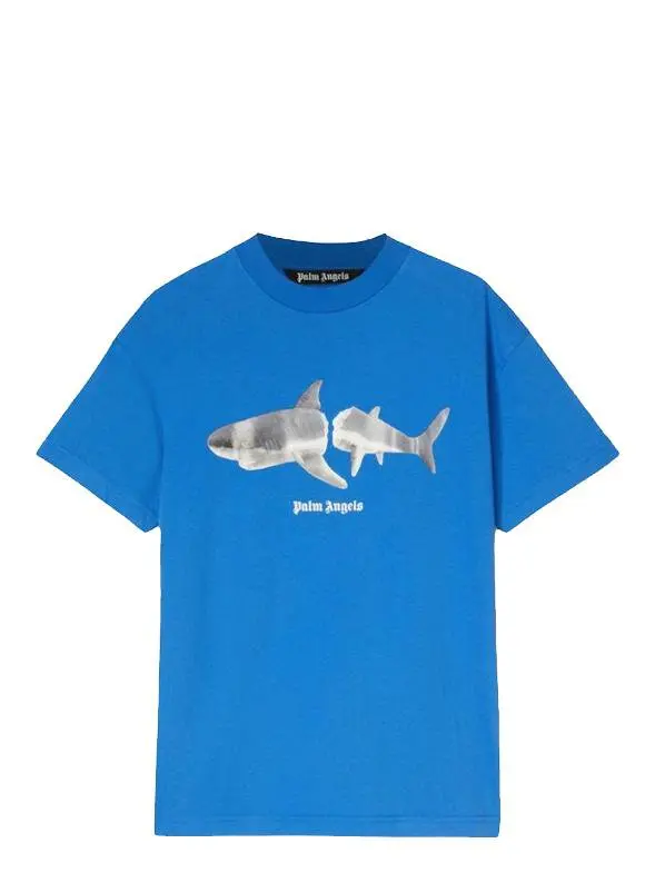 Palm Angels Shark T-shirt - Blue/white