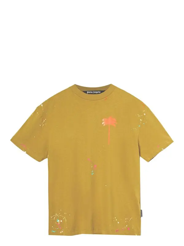 Palm Angels Palm Tree Painted T-shirt - Brown/orange