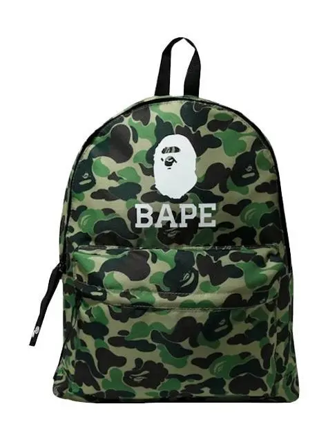 A BATHING APE Abc Camo Ape Head Daypack Backpack - Green