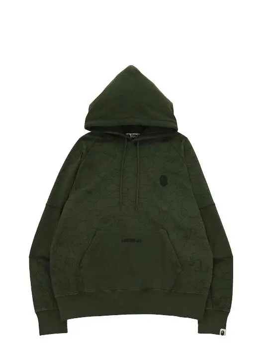 BAPE Line 1st Camo Washed Relaxed Fit Pullover Hoodie - Olivedrab Green