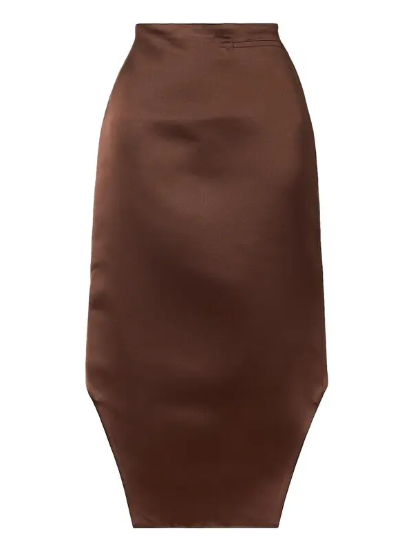 Givenchy Duchesse Silk-satin Midi Skirt - Brown