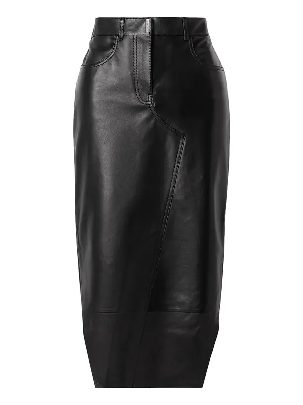 Givenchy Leather Midi Skirt - Black