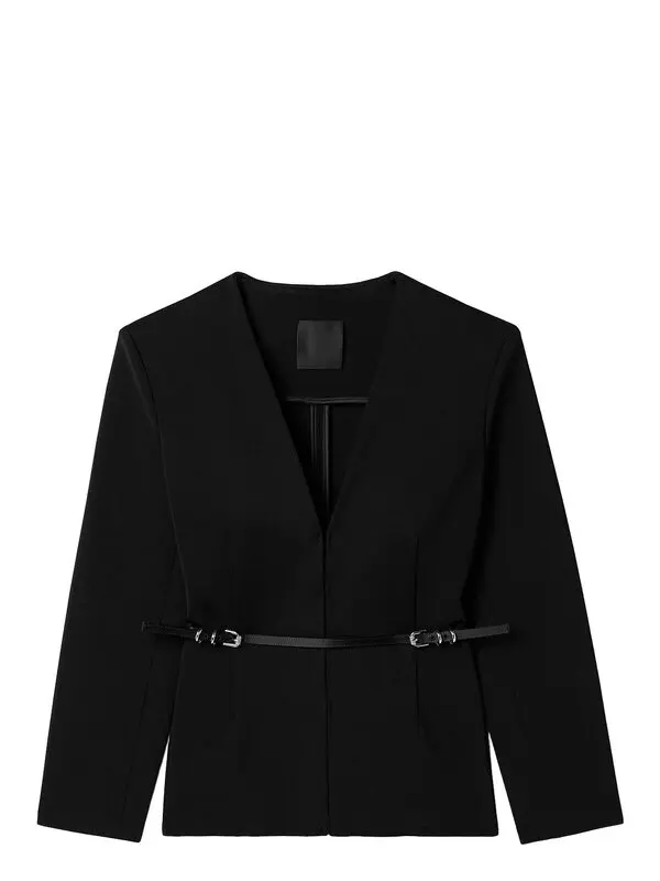 Givenchy Belted Jersey Blazer - Black