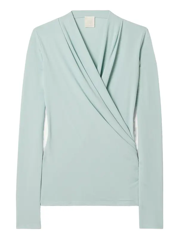 Givenchy Draped Wrap-effect Top - Blue